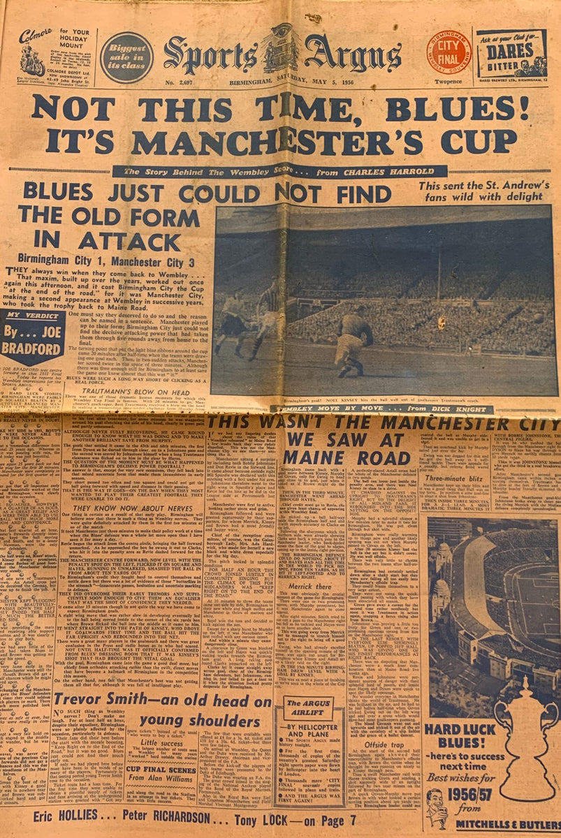 Birmingham City 1956 FA Cup Final Programme and Newspaper Collection ...